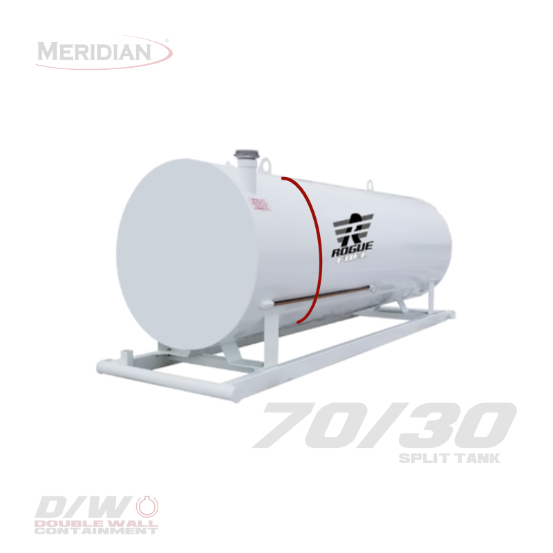 4,595 Litre/ 1000 Gallon Double Wall 70/30 Split Utility Fuel Tank & S